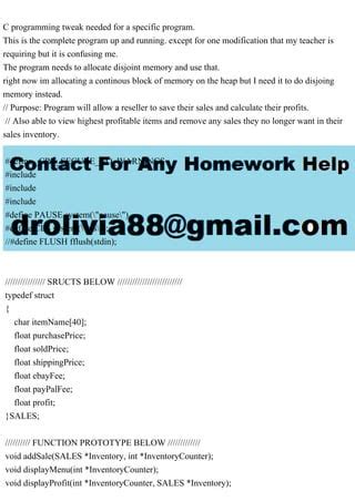 C Programming Tweak Needed For A Specific Program This Is The Comp Pdf