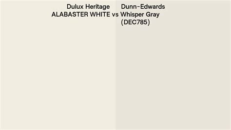 Dulux Heritage Alabaster White Vs Dunn Edwards Whisper Gray Dec785