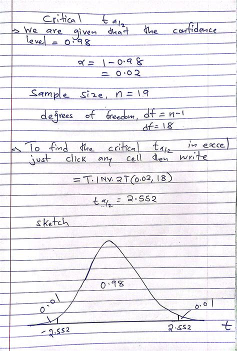Solved Show How To Work Problem In Excel Find The Critical Value Course Hero