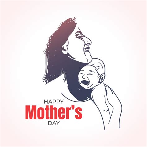 Happy Mothers Day Silhouette Design Greeting Card Template Happy