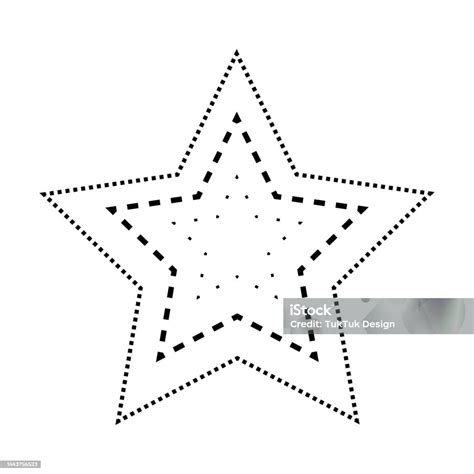 유치원 유치원 및 몬테소리 어린이 사전 작성 그리기 및 절단 연습 활동을위한 별 모양의 파선 요소 추적 0명에 대한 스톡 벡터 아트 및 기타 이미지 Istock