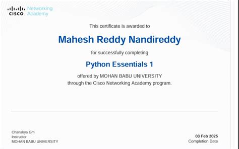 python cisconetworkingacademy programming learning pythonessentials… mahesh reddy nandi reddy