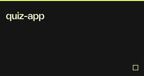 Quiz App Codesandbox