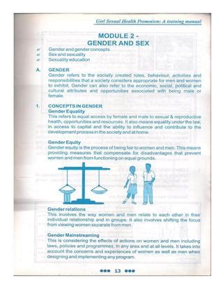 Girls Sexual Health Promotion Training Manual PDF Free Download