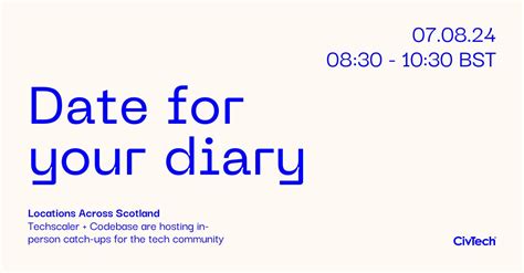 Civtech Scotland On Linkedin Date For Your Diary 📅 Our Friends At Techscaler Codebase Are