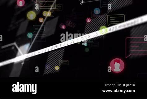 Icons And Bubbles Fading Inward Polyline Extending Code Scrolling Bar Pulsing Indicating