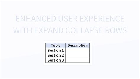 Enhanced User Experience With Expand Collapse Rows Excel Template And Google Sheets File For