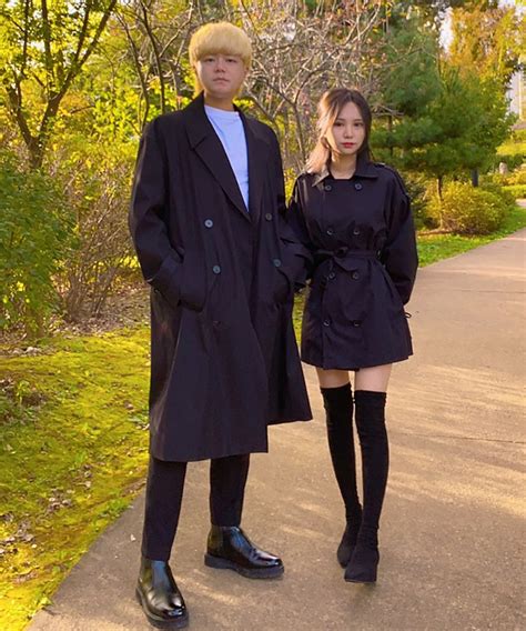 트렌치 롱 숏 코트 원피스 베이지 블랙 퍼프 프릴 벌룬 리본 키작녀 가을 커플 시밀러룩 커플코디 빅사이즈