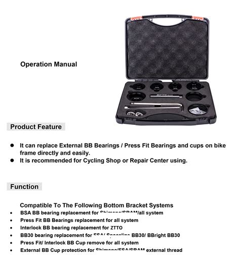 ZTTO MTB Bicycle Bottom Bracket Bearing Remove Install Tool Road Bike