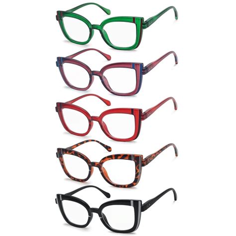Reading Glasses Cat Eye Cute Readers 5 Pack For Women
