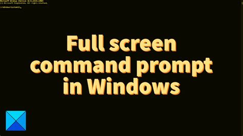 Full Screen Command Prompt In Windows 10 Operating System YouTube