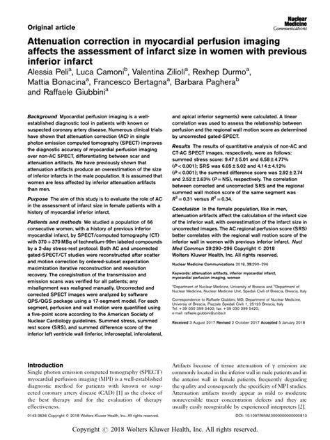 Pdf Attenuation Correction In Myocardial Perfusion Imaging Affects