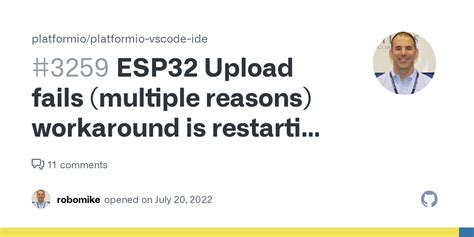 Esp32 Upload Fails Multiple Reasons Workaround Is Restarting Vs Code
