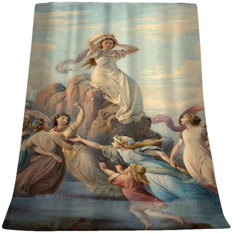 그리스 신화 음악 처녀 아름다움 중세 여성 초상화 낭만주의 르네상스 예술 부드럽고 아늑한 플란넬 담요 Aliexpress