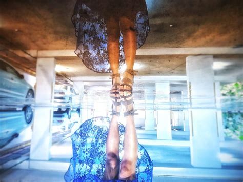 Reflection Of Girl On Water Stock Image Image Of Conceptual Standing