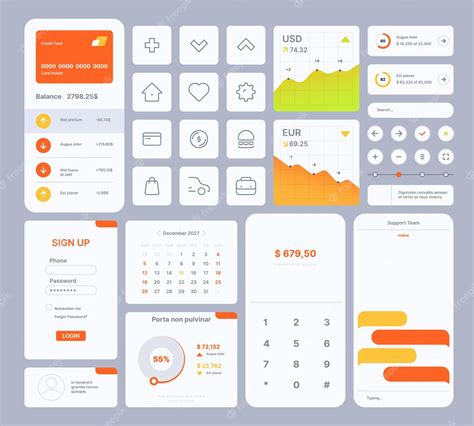 Premium Vector Web Ui Templates User Kit Digital Infographic Elements