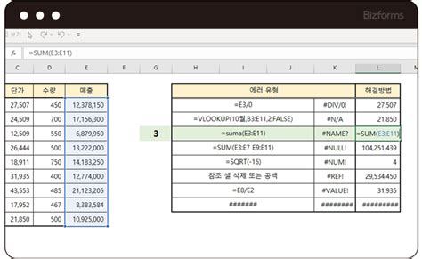 수식의 에러 해결하기 비즈폼 매거진