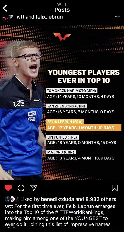 Felix Lebrun In The Top 10 R Tabletennis