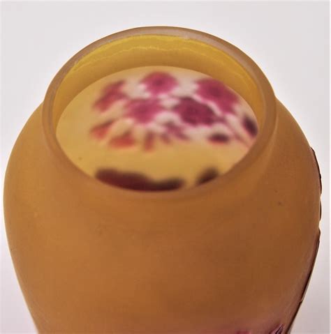 French Art Nouveau Redyellow Small Signed Emile Gallé Cameo Glass Vase C1920 For Sale At 1stdibs
