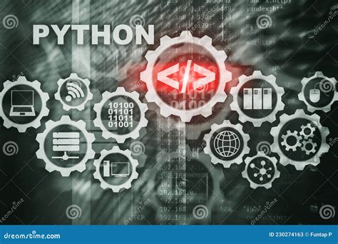 Python Programming Language On Server Room Background Programing