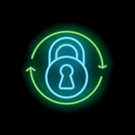 Neon Padlock Icon Representing Rotating Password Security System 52888791 Vector Art At Vecteezy