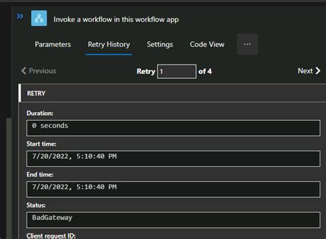 Azure How Can You Prevent Invoked Workflow Action In Logic Apps Standard From Retrying