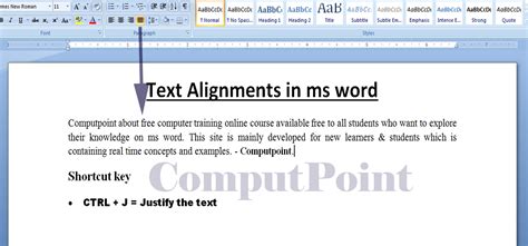 CompuTPoint Paragraph Alignment In Ms Word