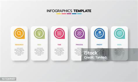 비즈니스 인포그래픽 템플릿 프로세스에는 간단한 기하학 사각형 직사각형 원형 삼각형 가는 선 아이콘과 6개의 옵션 또는 단계가 있는 평면 디자인 템플릿의 곡선이 있습니다 벡터