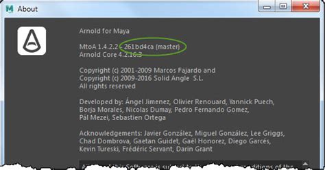 Mtoa Getting The Mtoa Build Id Arnold Support Corner