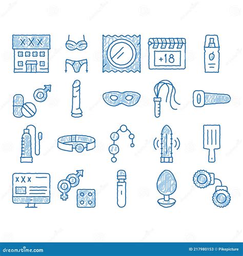 Intim Shop Sex Toys Icon Hand Drawn Illustration Stock Vector