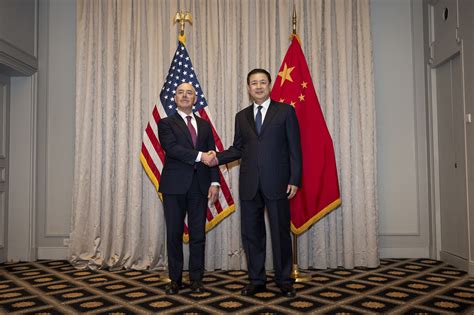 Dhs Secretary Alejandro Mayorkas Participates In A Bilateral Meeting With Minister Wang Xiaohong