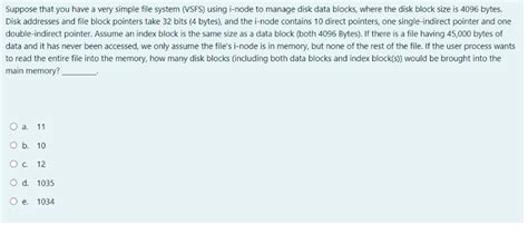 Solved Suppose That You Have A Very Simple File System