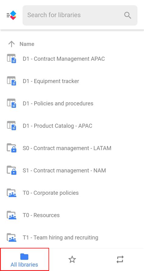 Aodocs Mobile Browse Your Libraries Aodocs Knowledge Base
