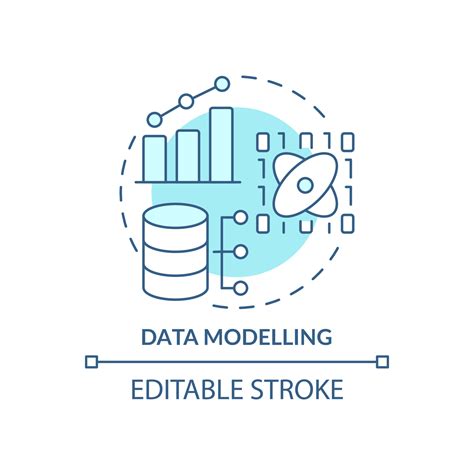Data Modelling Turquoise Concept Icon Data Mining Abstract Idea Thin Line Illustration Machine