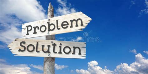 Problem Solution Wooden Signpost With Two Arrows Stock Illustration