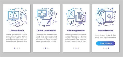 Linear Medical Service Onboarding Mobile App Page Screen With Cohesive