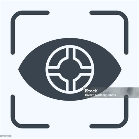 아이콘 아이 트래킹 3d 시각화 기호와 관련이 있습니다 글리프 스타일 심플한 디자인 편집 가능 간단한 그림 3차원 형태에 대한