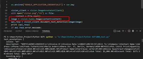 Python Google Cloud Vision API Error Invalid Language Hints
