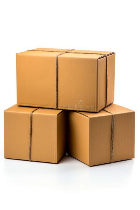 Three Boxes Stacked On Top Of Each Other On White Surface Generative