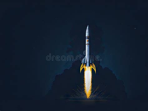 Launching Space Rocket Ai Generative Stock Illustration Illustration Of Light Rocket 280019695