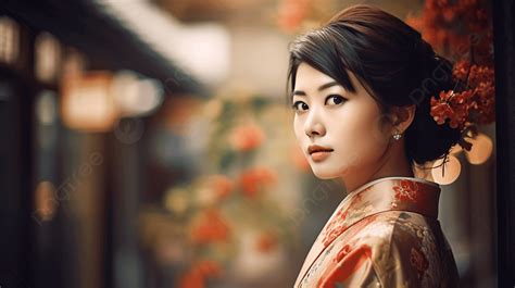 Wanita Jepang Jepang Dalam Pakaian Tradisional Potret Hd Wallpaper
