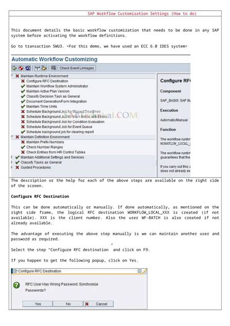 Docx Sap Workflow Customization Swu3 Dokumentips