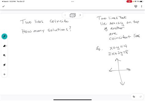 Solved Answer When Two Lines Coincide How Many Solutions Are There