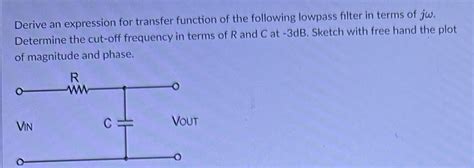 Solved Derive An Expression For Transfer Function Of The