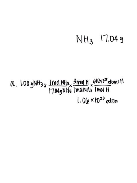 Solved Calculate The Number Of H Atoms Present In A 5 00 G Sample Of