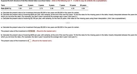 i onlyy need help with b c suppose the term structure of risk free interest rates is as shown