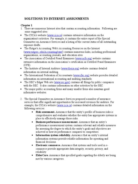 Internet Assignment Pdf Auditors Report Financial Audit