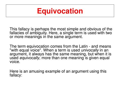 Equivocation Fallacy