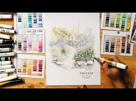 Landscape Rendering With Marker Inliner Drawing Gallery Wall Drawings Markers