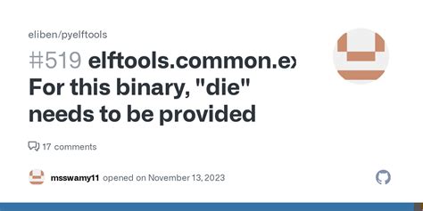 Monexceptionsdwarferror For This Binary Die Needs To